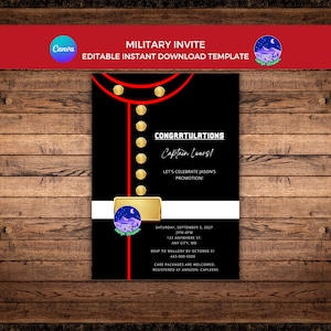 Military Party Invitation: Promotion, Retirement, Homecoming, Boot Camp ...