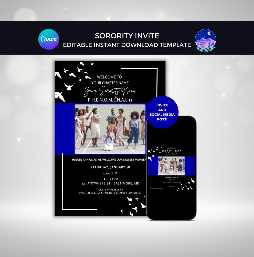 Sorority Flyer, Probate Invite, Zeta Flyer, Zeta Invitation, Probate ...