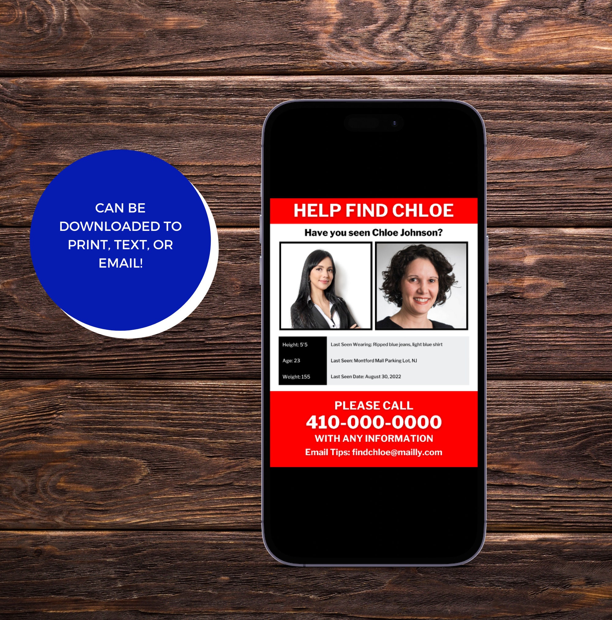 Editable Missing Person Flyer Template: Social Media & Poster (digital ...
