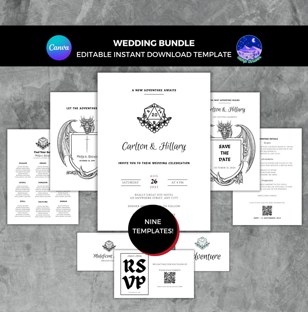 D&D Wedding Invitation, Nerdy Wedding Invitation, Video Game Invitation ...