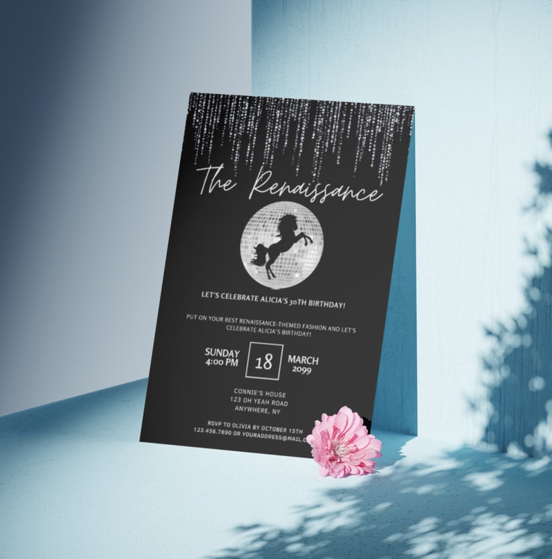 Renaissance Birthday Invitation, Hip Hop Birthday, Renaissance Birthday ...