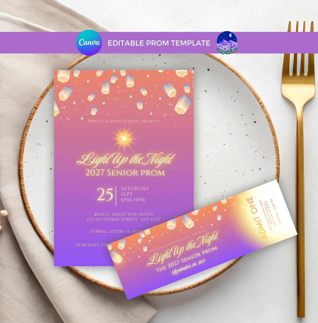 Floating Lantern Prom Ticket and Invite: Rapunzel Princess, Under the ...