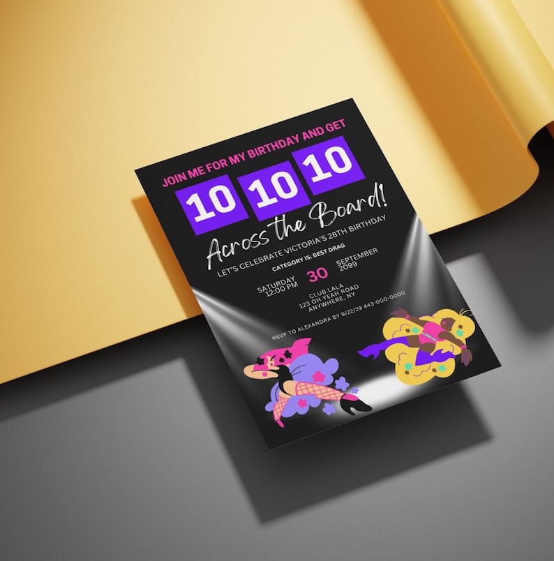 Drag Queen Birthday Invitation Template: Drag Brunch, Ballroom Party ...