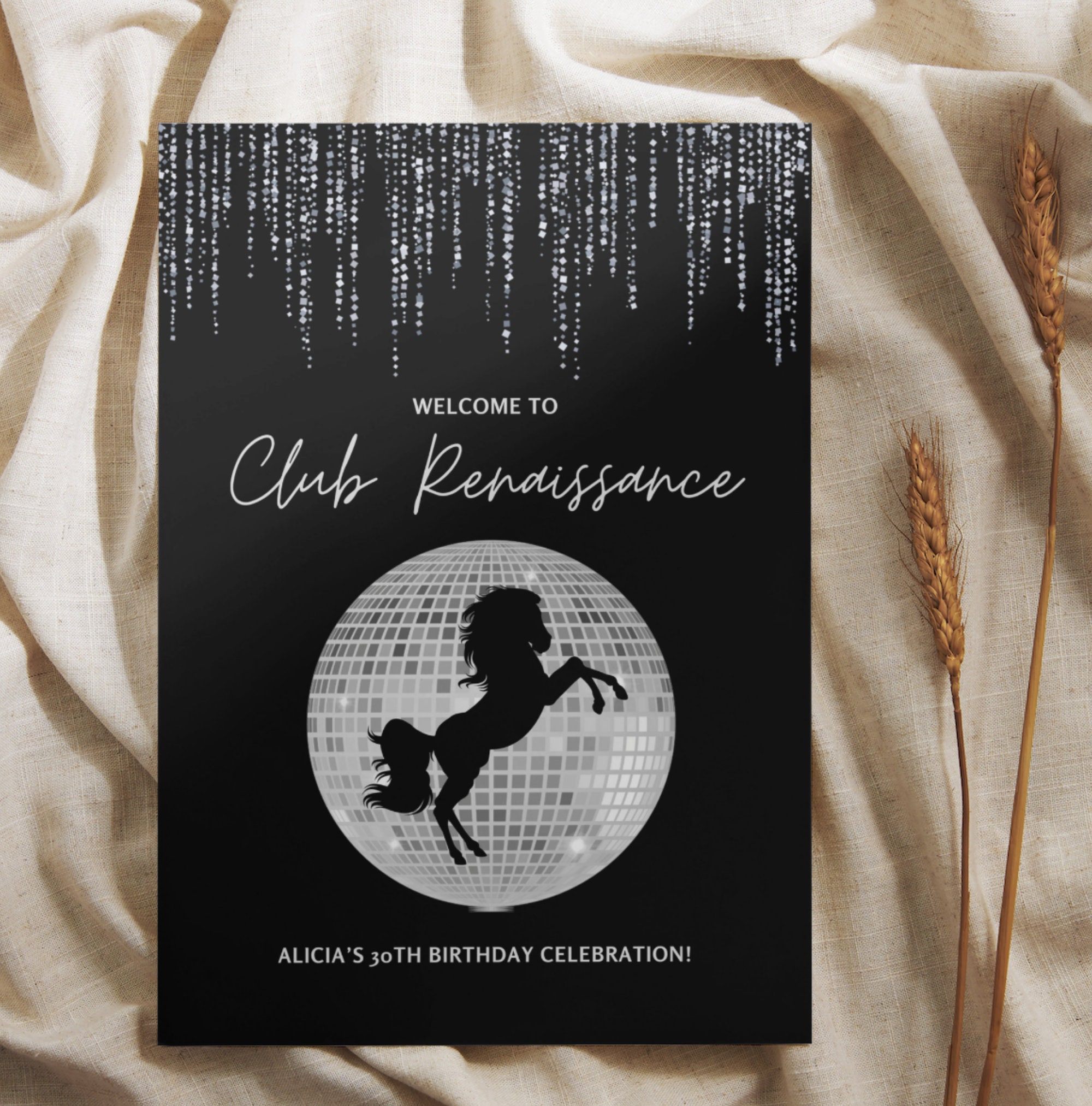 Renaissance Welcome Sign, Hip Hop Birthday, Renaissance Birthday Invite ...
