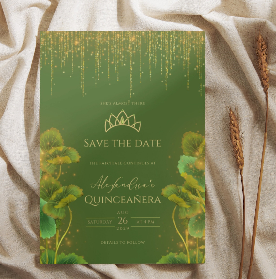 Frog Princess Save the Date: Fairytale Quinceanera, Wedding, Sweet ...