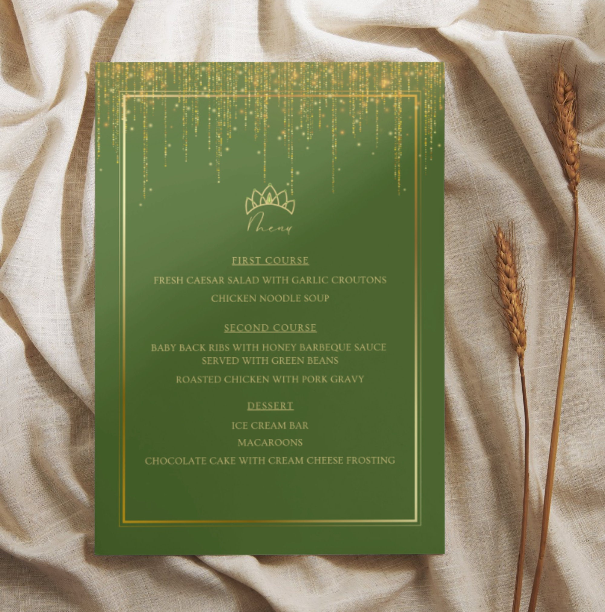 Frog Princess Menu, Fairytale Wedding Menu, Princess Wedding Template ...
