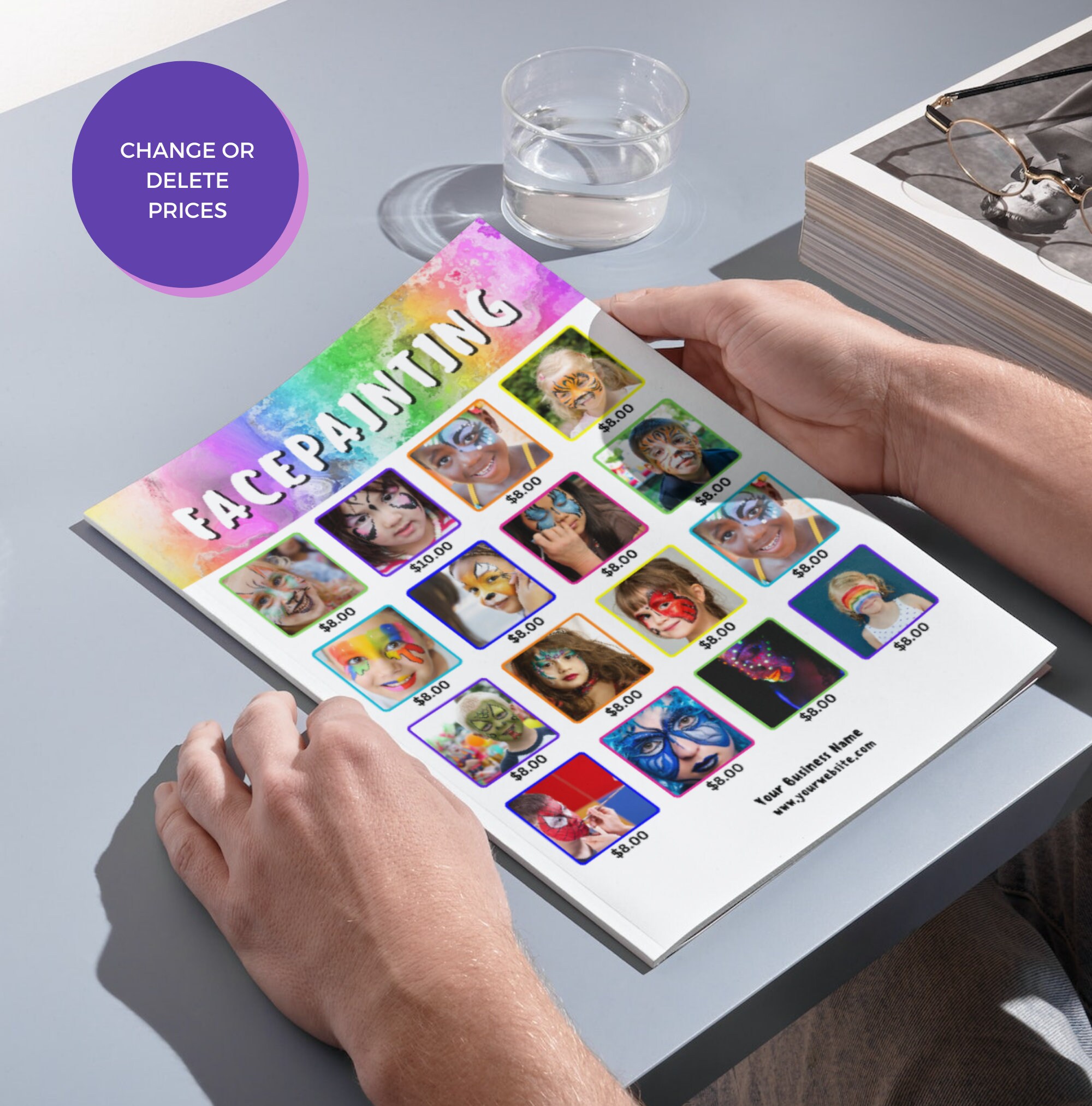 Face Painting Sign, Face Painting Sign Template, Face Painter Price ...