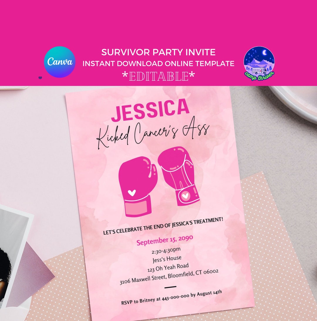 Breast Cancer Invitation, Breast Cancer Party Invite, Bye Bye Boobies ...