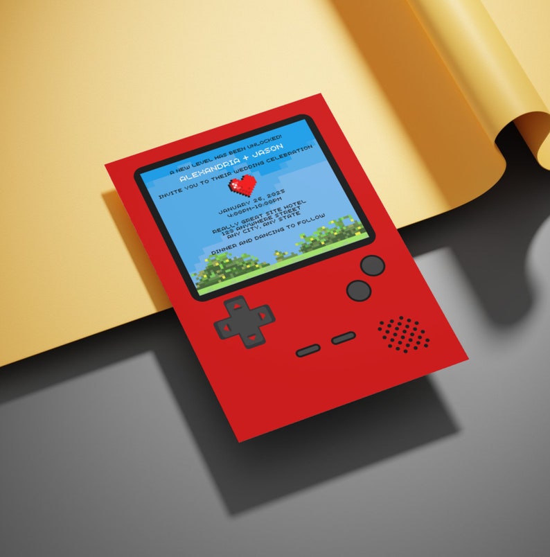 Retro Video Game Wedding Invitation: Geek Gamer Nerdy Invite (digital ...