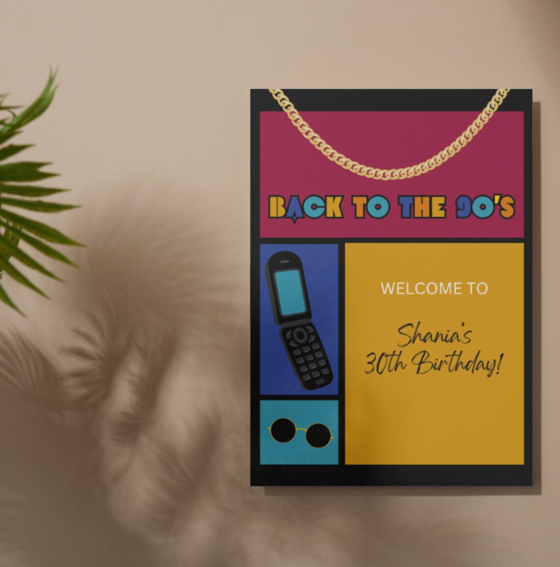 90s Party Welcome Sign, Color Block Sign, 90s Birthday Poster, 90s Baby ...