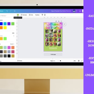 Face Painting Sign Face Painting Sign Template Face Painter - Etsy