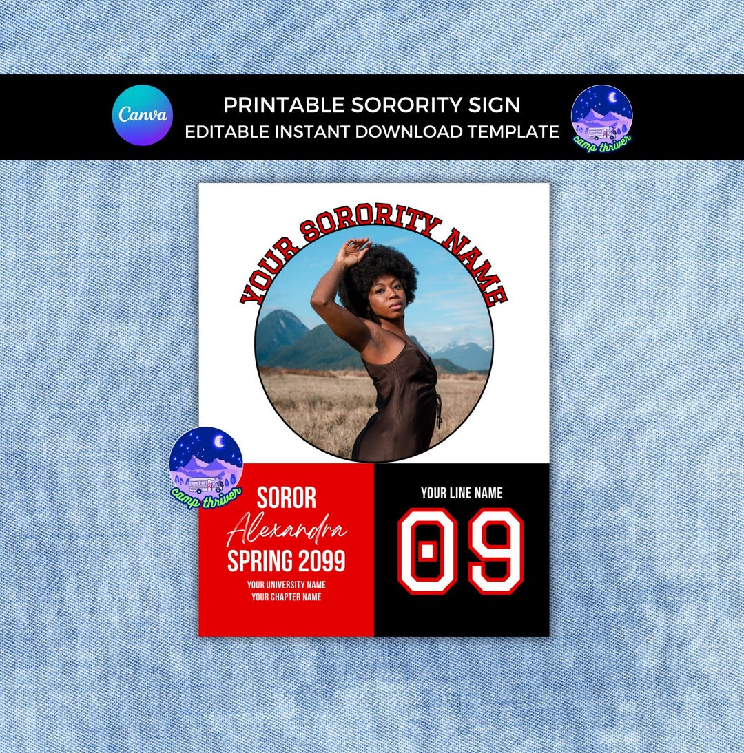 Editable Sorority Sign Template: Probate Line, Crossing Gift (canva ...