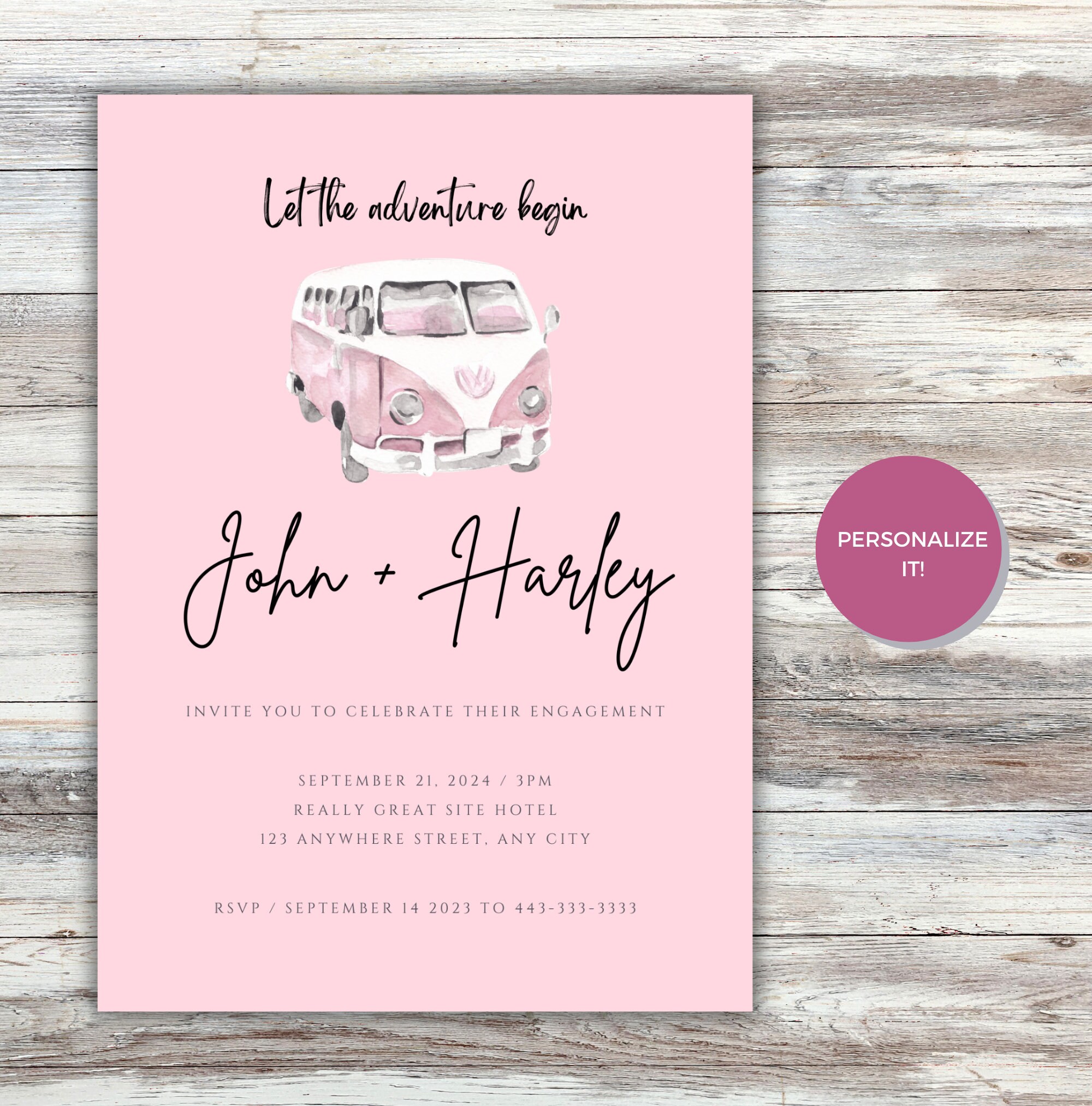 RV Party Invitation, RV Wedding Invitation, Travel Wedding Invitation ...