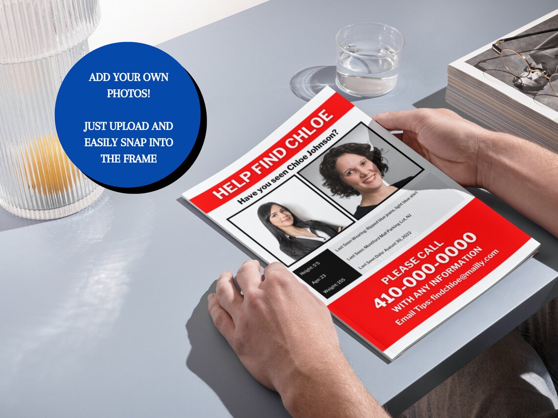 Missing Person Flyer Missing Flyer Template Missing Person - Etsy
