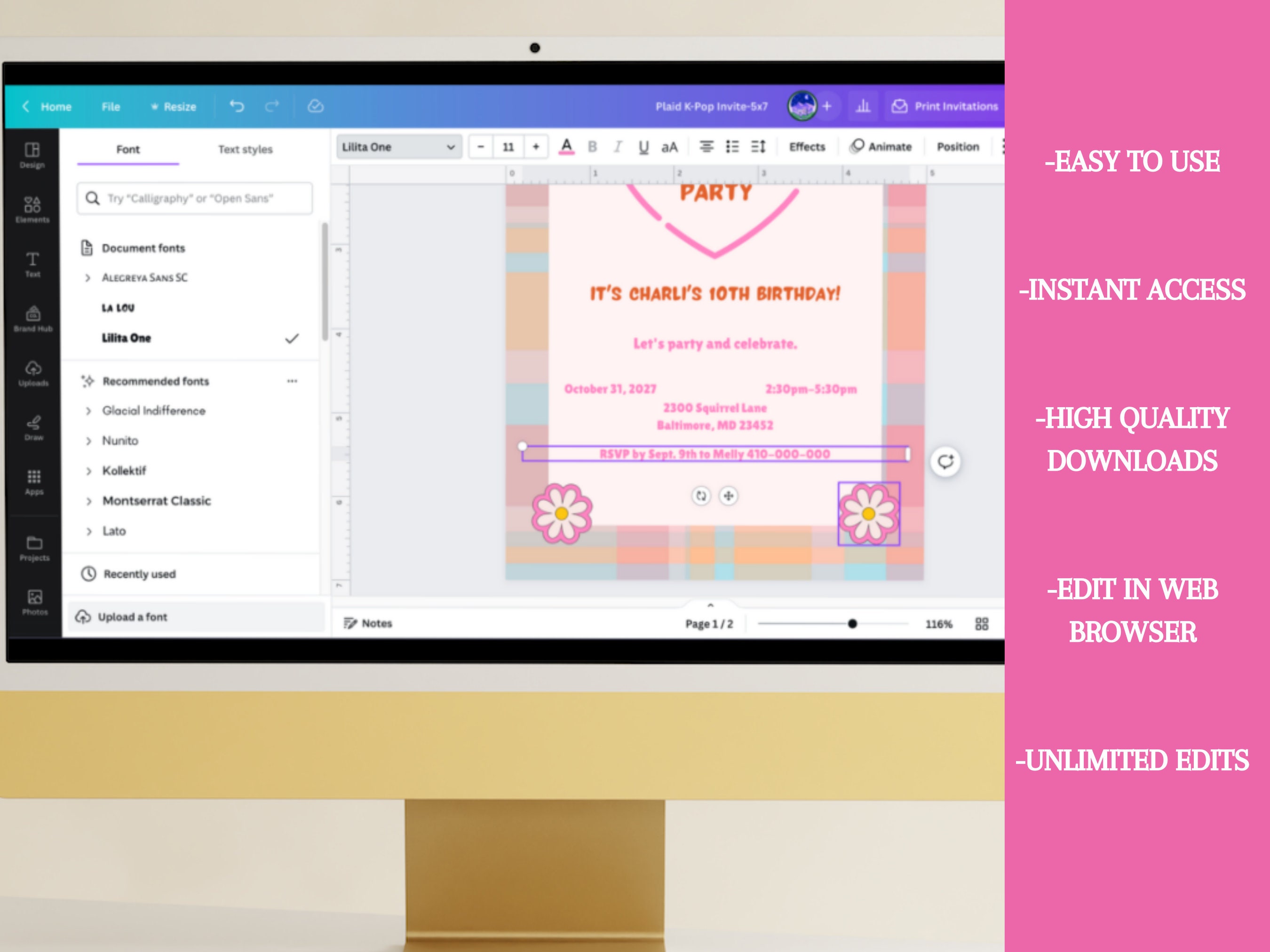 K-pop Invitation K Pop Invite K-pop Birthday Party - Etsy