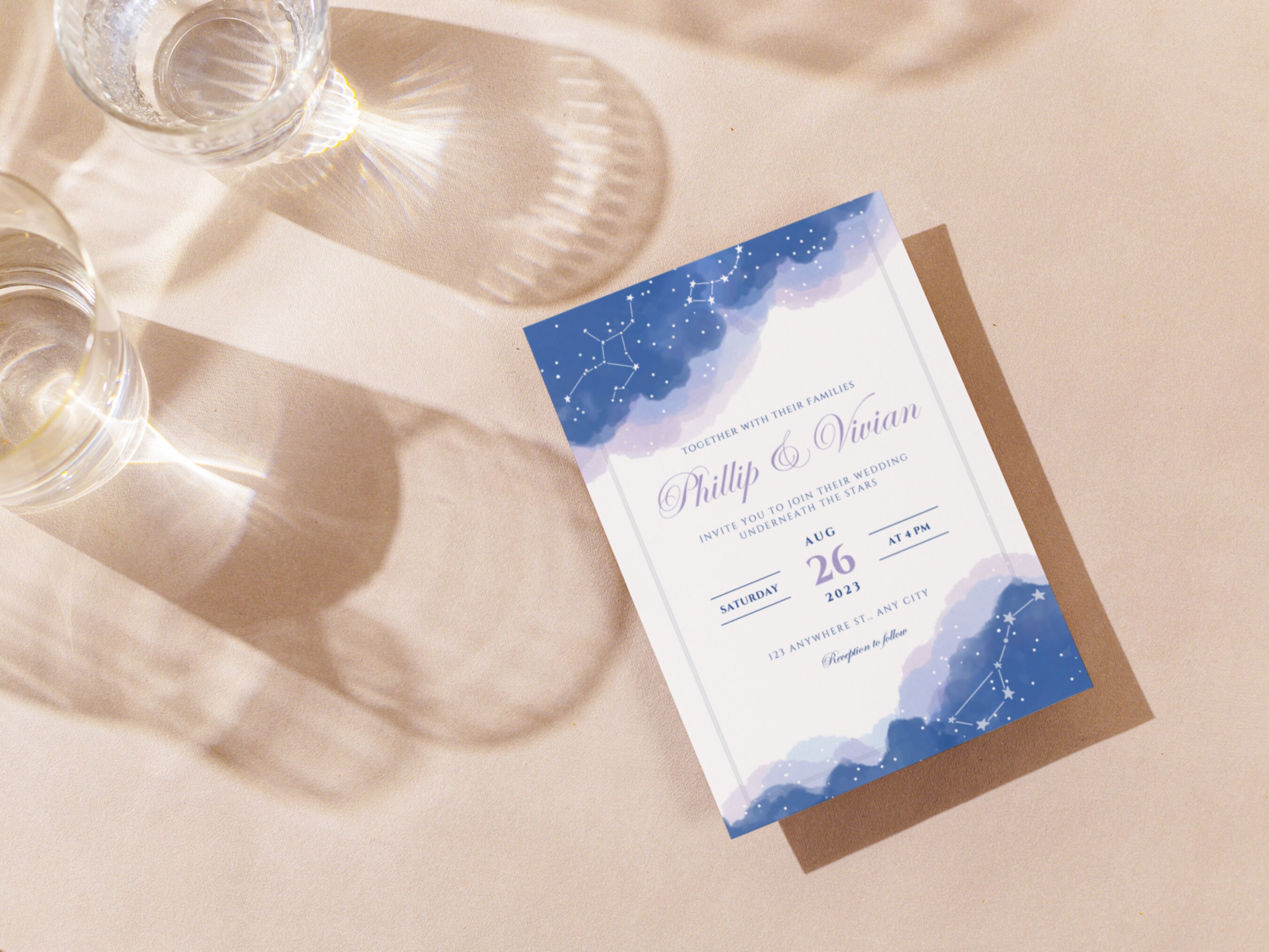Constellation Wedding Invitation, Astrology Wedding Invitation, Zodiac ...