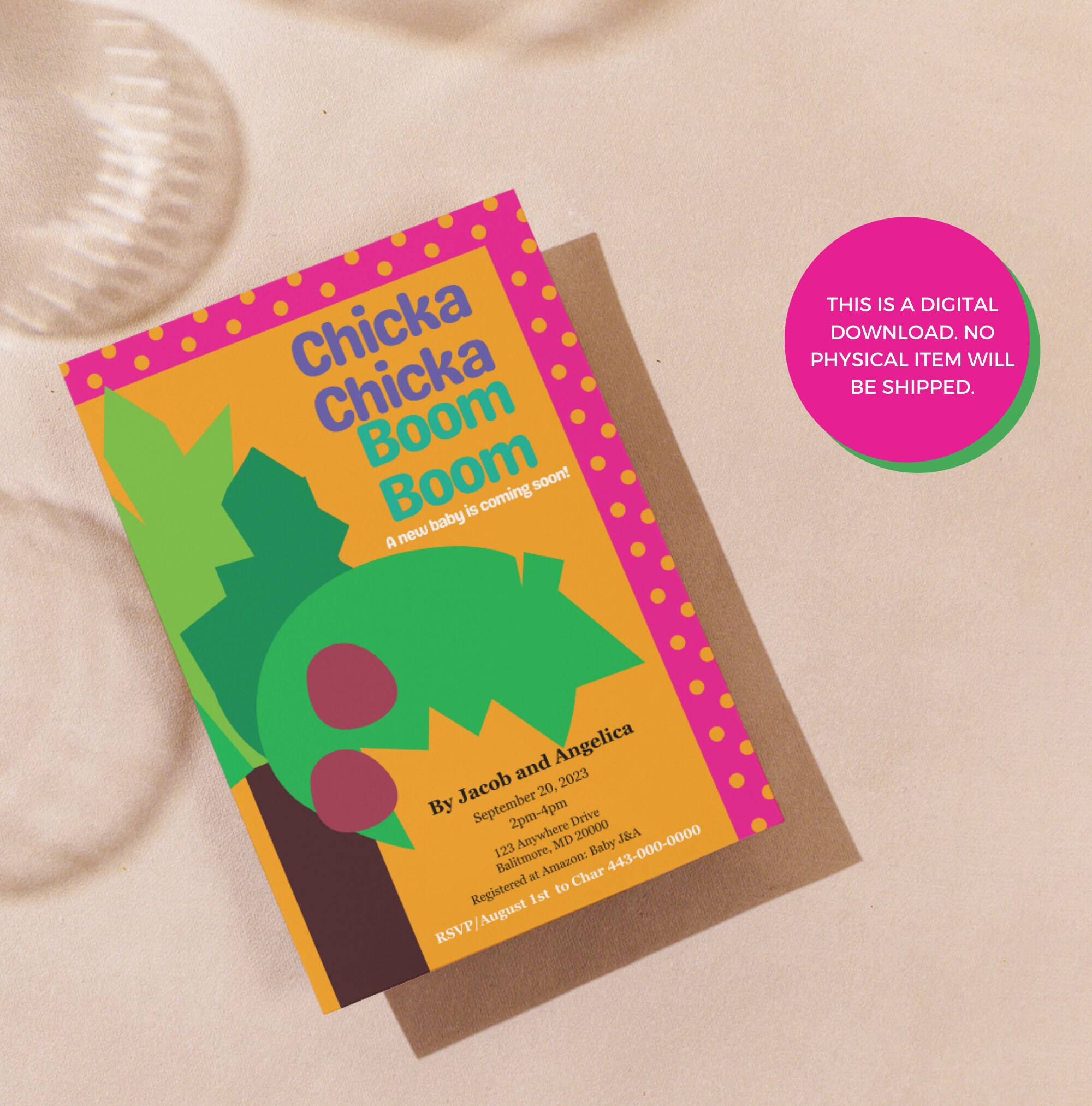 Chicka Chicka Boom Boom Invite, Storybook Invitation, Book Baby Shower ...