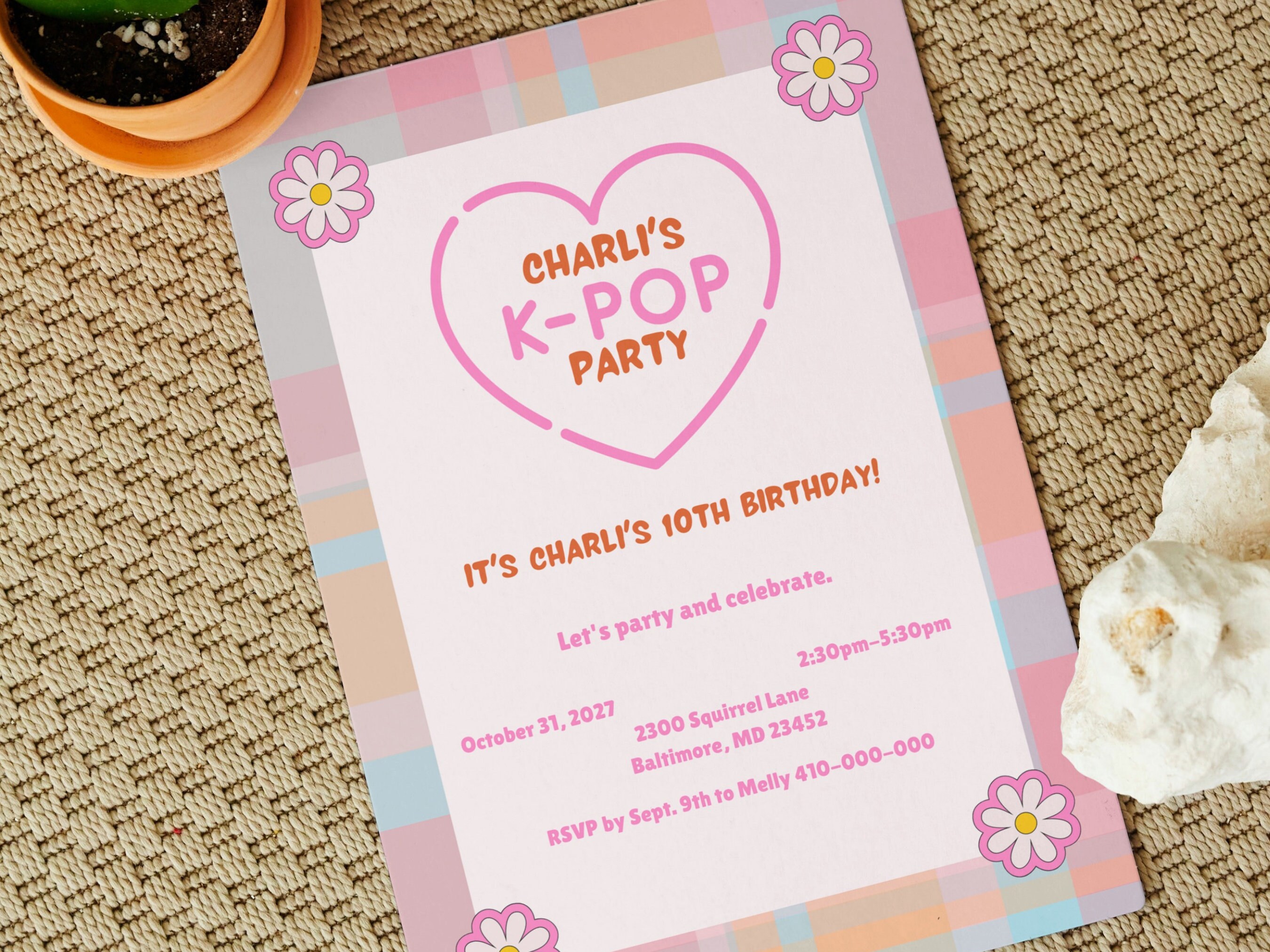 K-pop Invitation K Pop Invite K-pop Birthday Party - Etsy