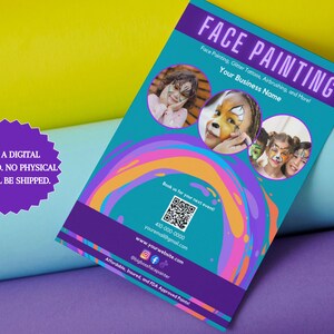 Face Painting Flyer, Face Painting Sign, Face Paint Flyer Template ...