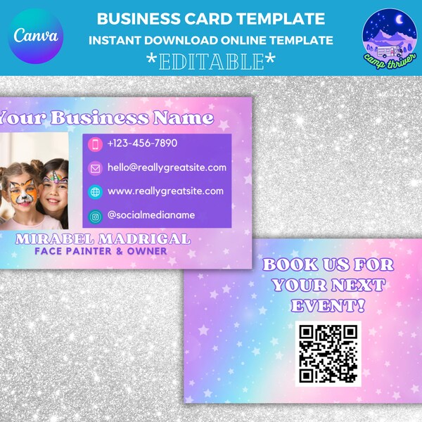 Face Paint Business Card - Etsy