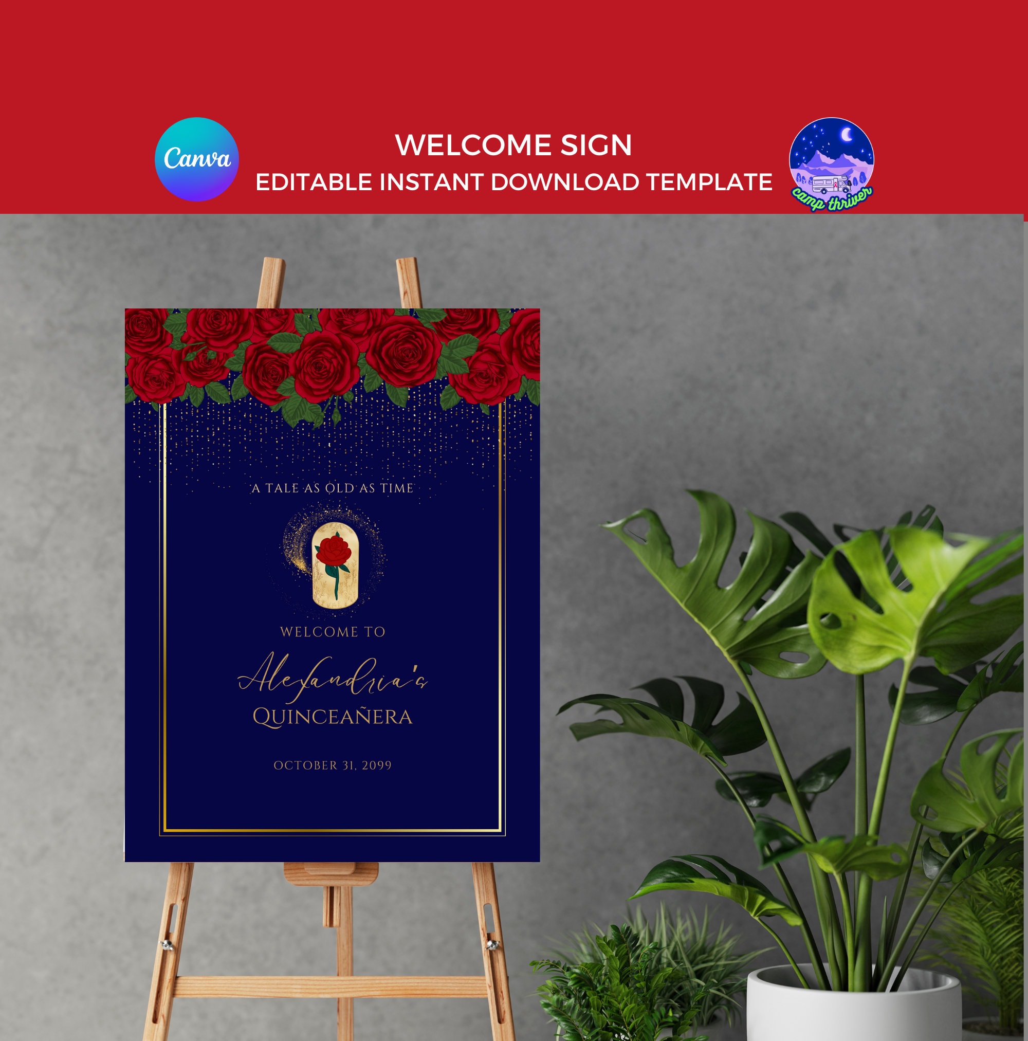 Beauty and the Beast Welcome Sign, Fairytale Wedding, Princess Wedding ...