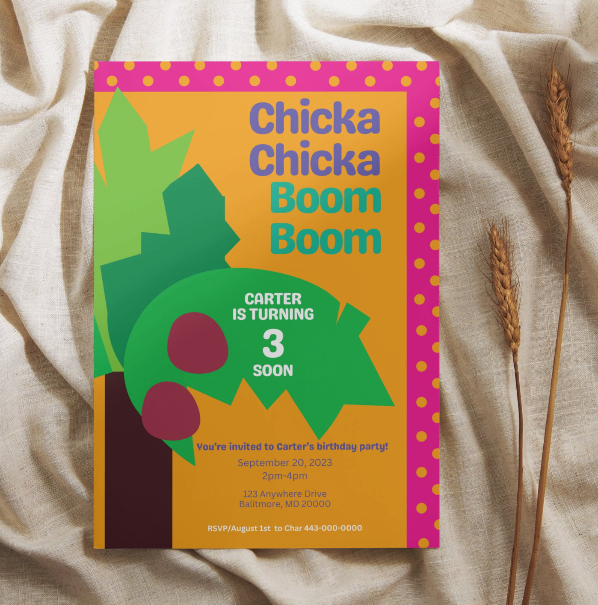 Storybook Invitation , Chicka Chicka Boom Boom Invitation , Book ...