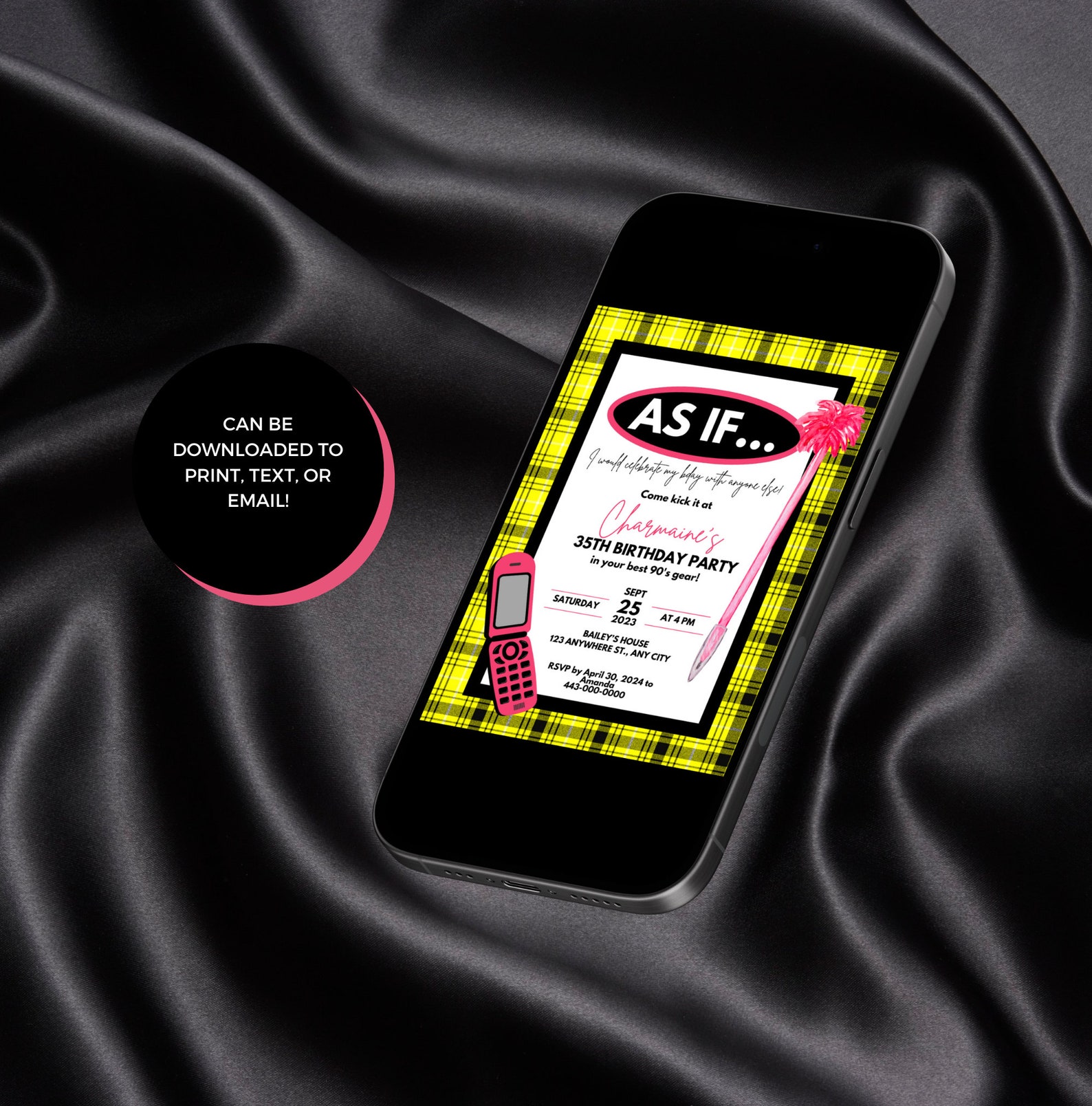 90s Birthday Party Invitation, Clueless Birthday Invite, Clueless ...