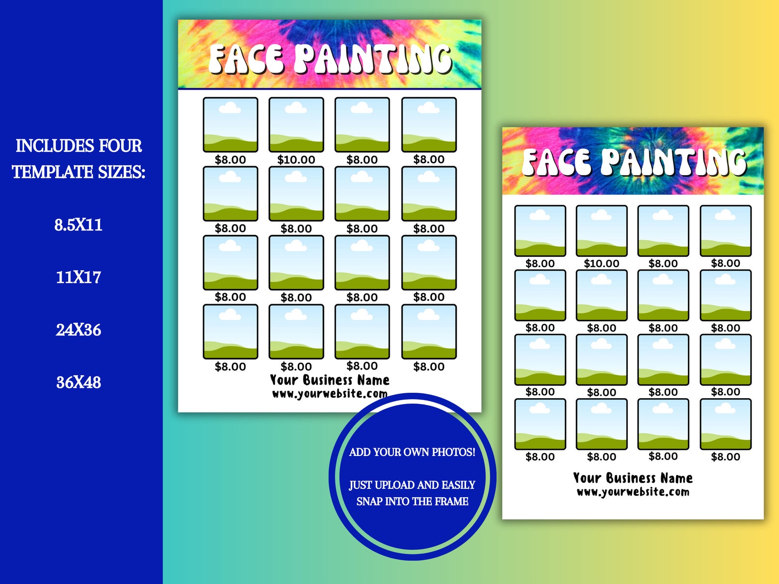 Face Painting Sign Face Painting Sign Template Face Paint - Etsy
