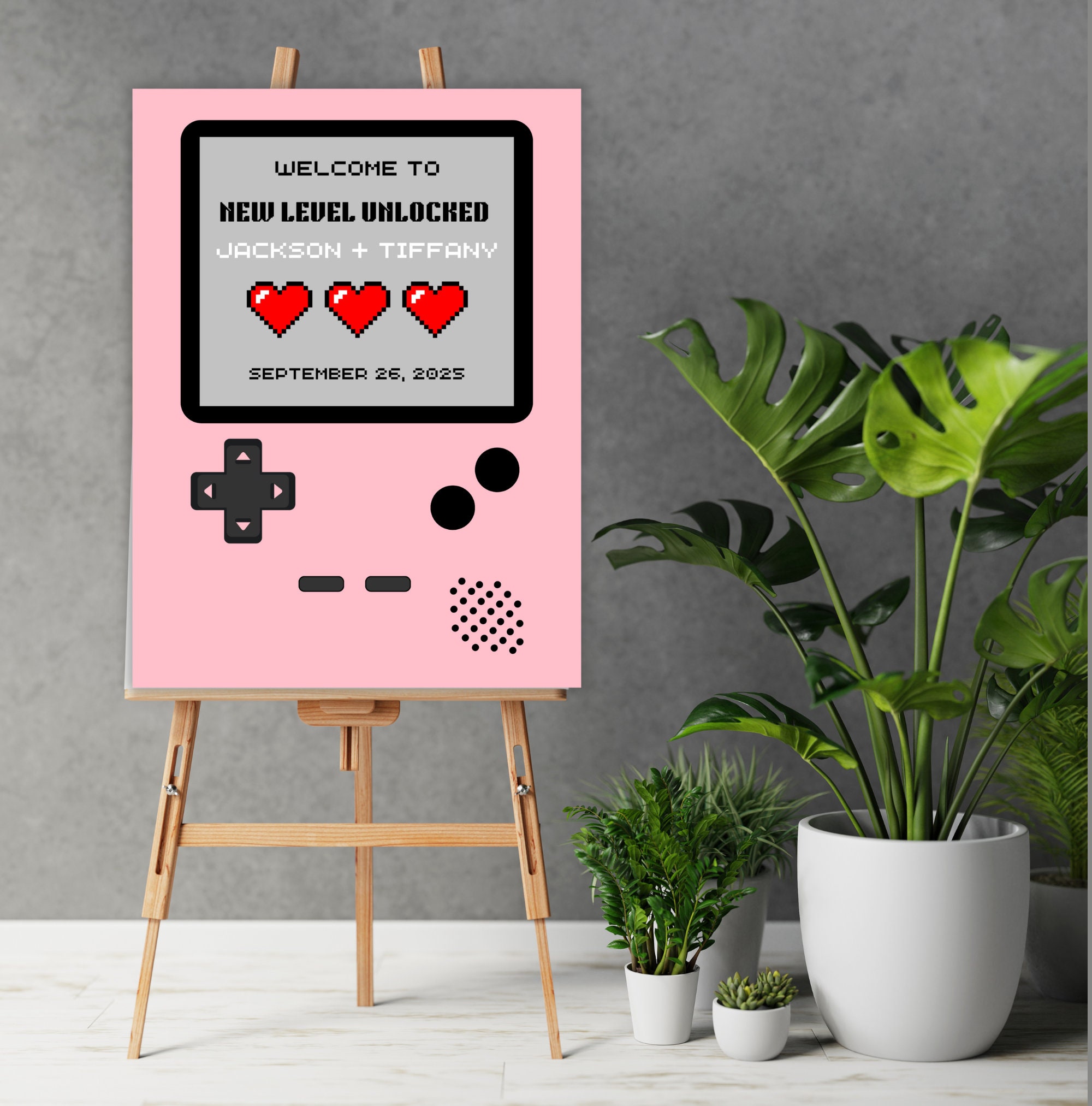 Video Game Welcome Sign, Gamer Welcome Sign, Nerdy Wedding Sign, Retro ...