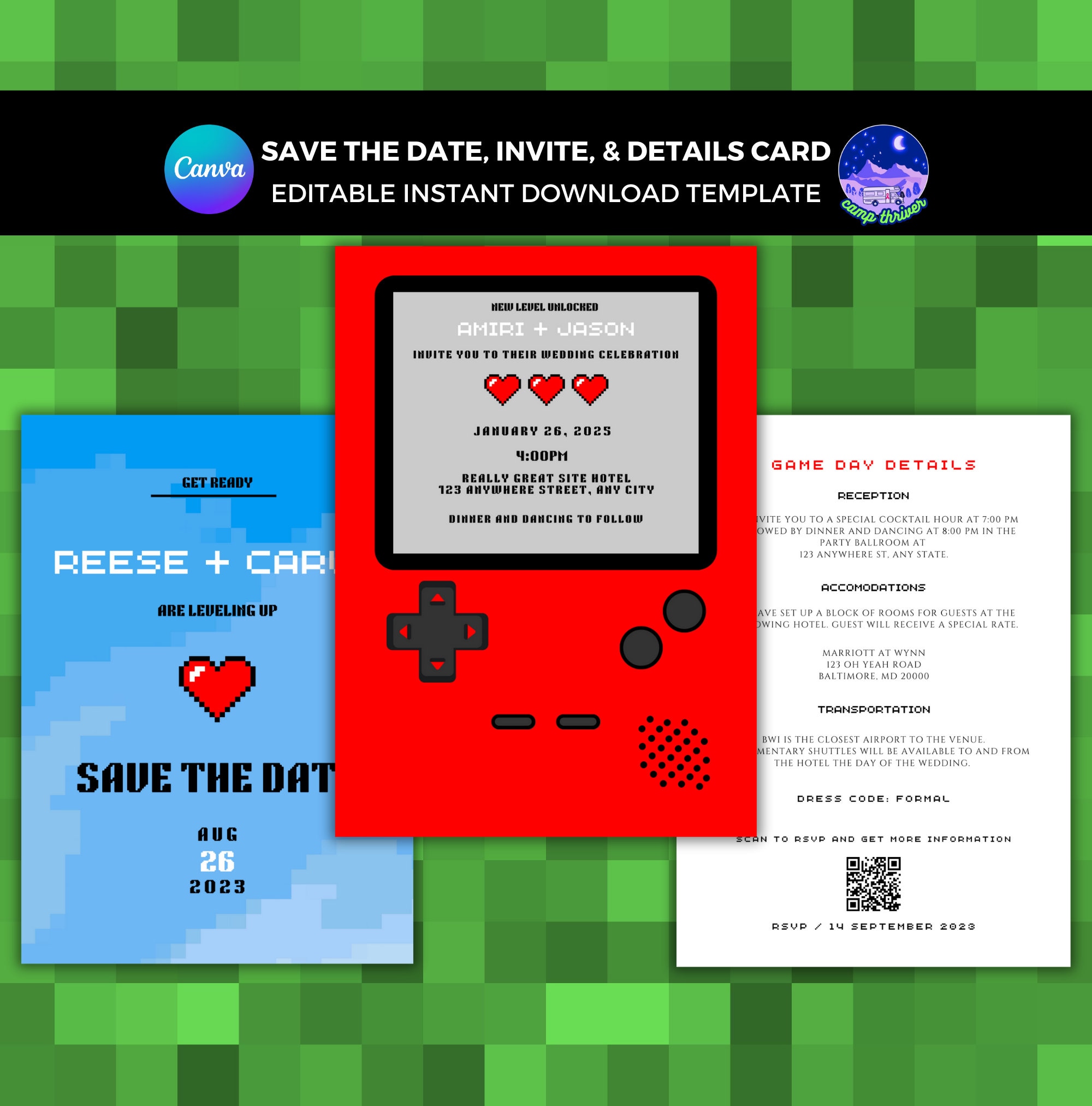 Video Game Wedding Invitation, Gamer Wedding Invitation, Nerdy Wedding ...