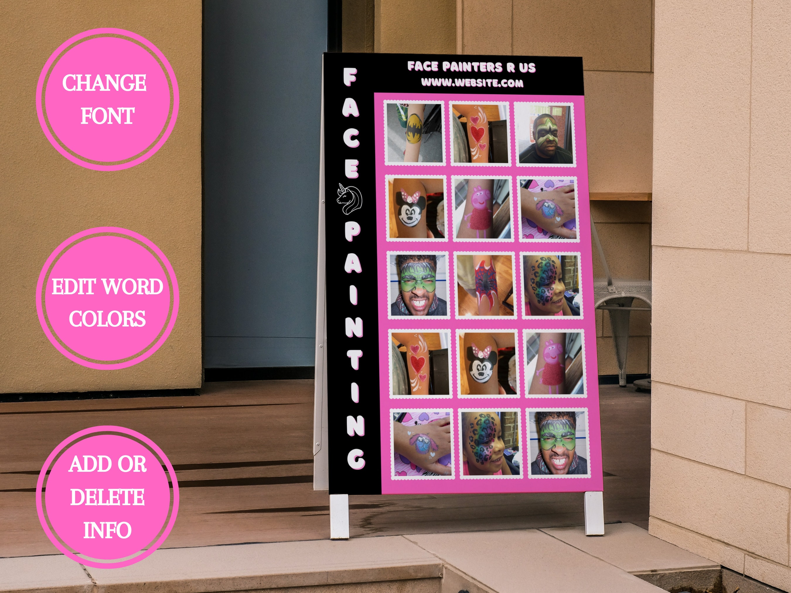 Face Painting Sign Face Painting Sign Template Face Painter - Etsy