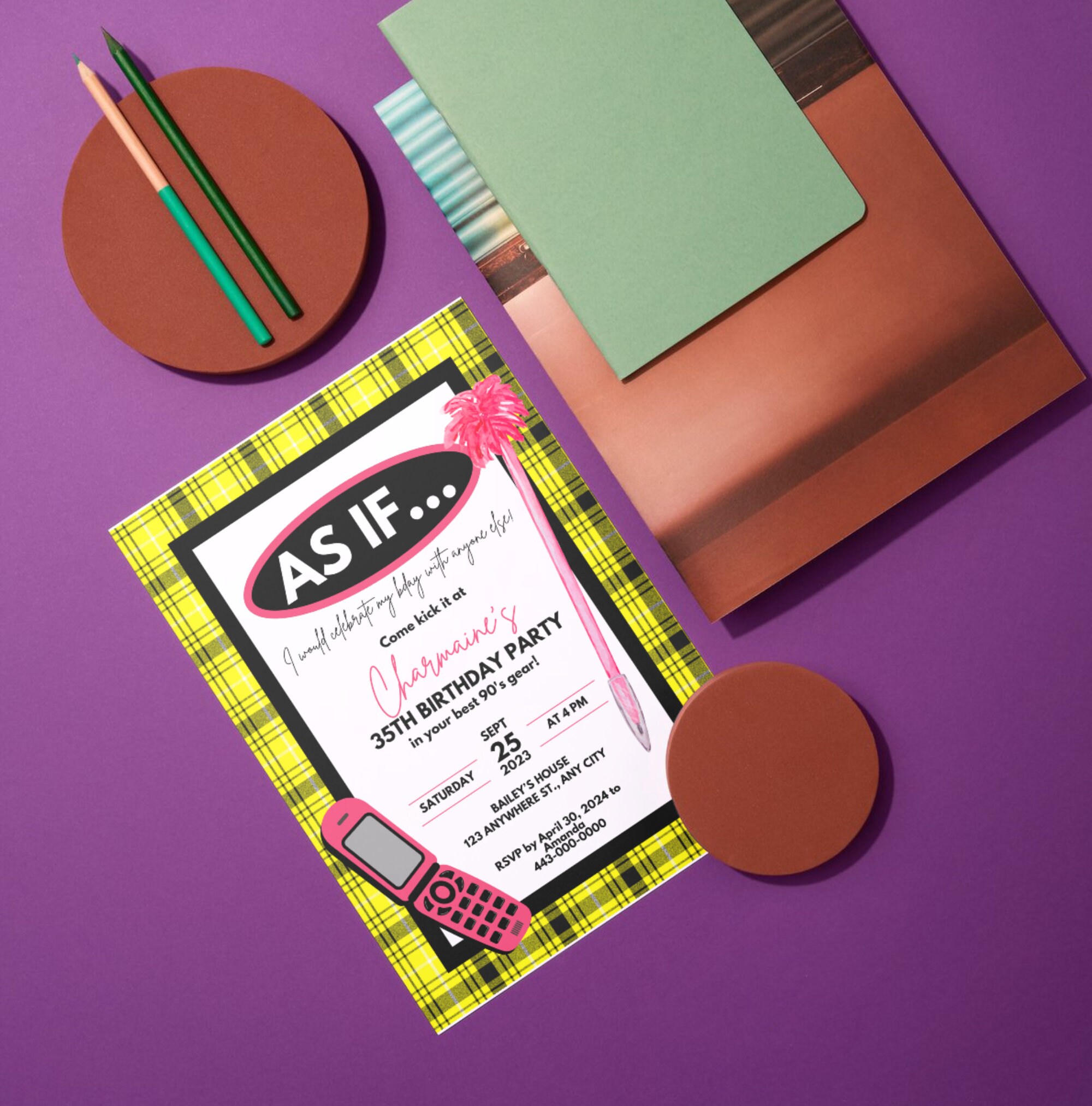 90s Birthday Party Invitation, Clueless Birthday Invite, Clueless ...