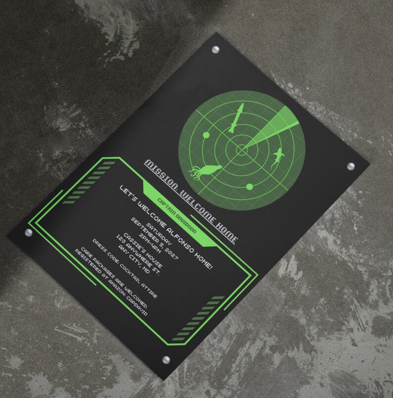 Radar Party Invitation, Boot Camp Invitation, Military Retirement ...