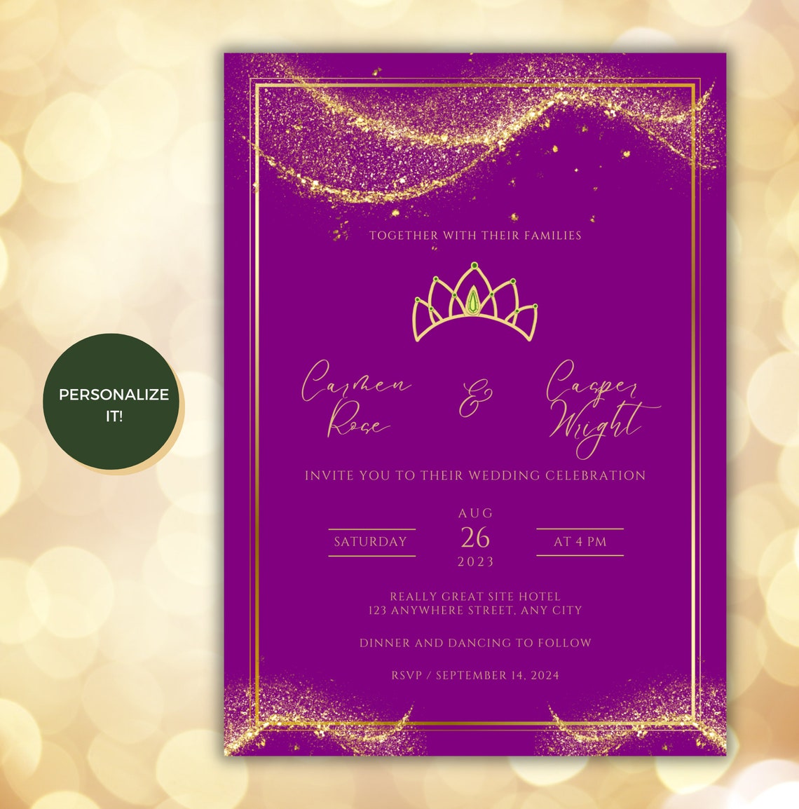 Frog Princess Wedding Invitation, Fairytale Wedding Invitation ...
