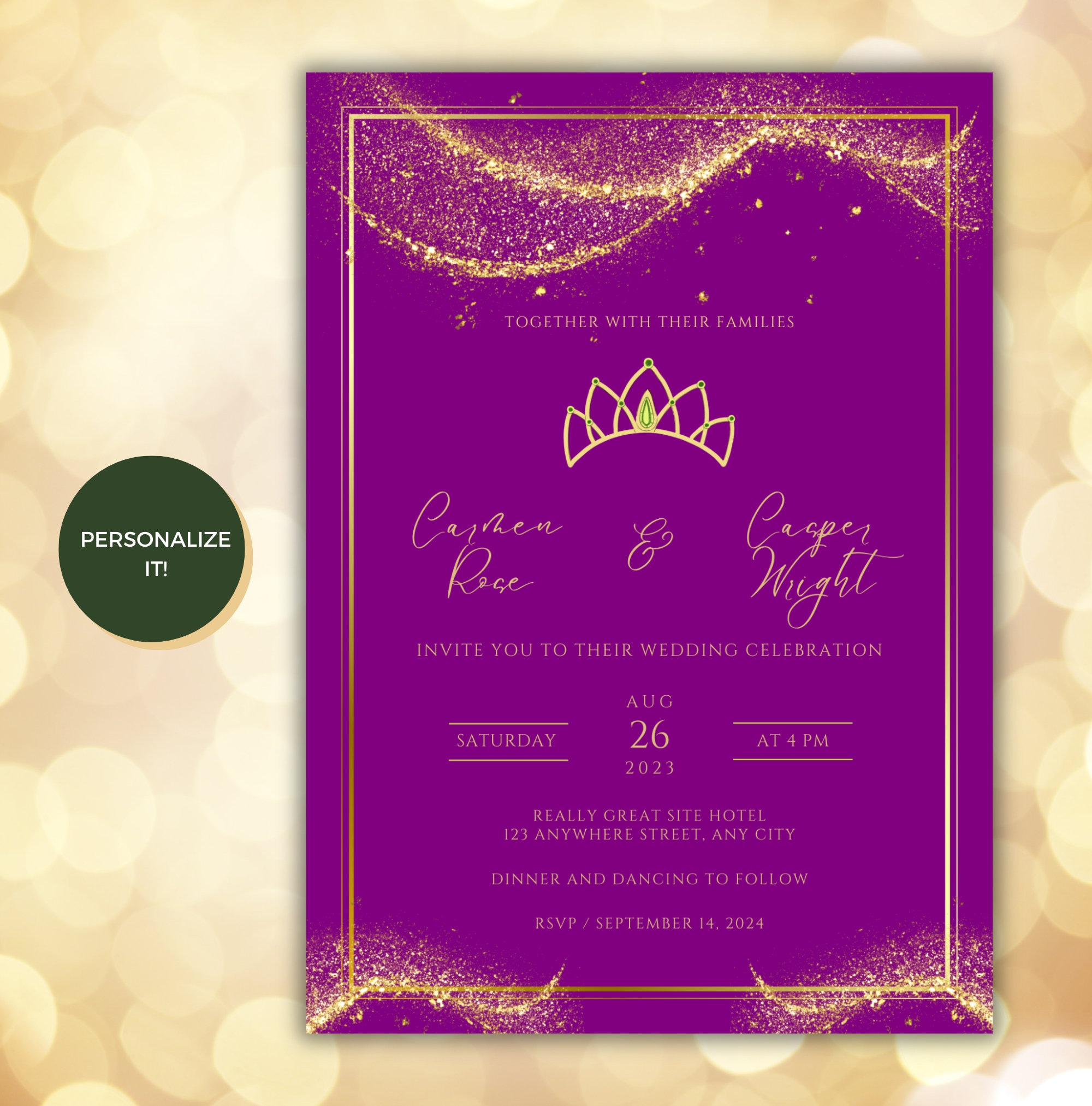 Frog Princess Wedding Invitation, Fairytale Wedding Invitation ...