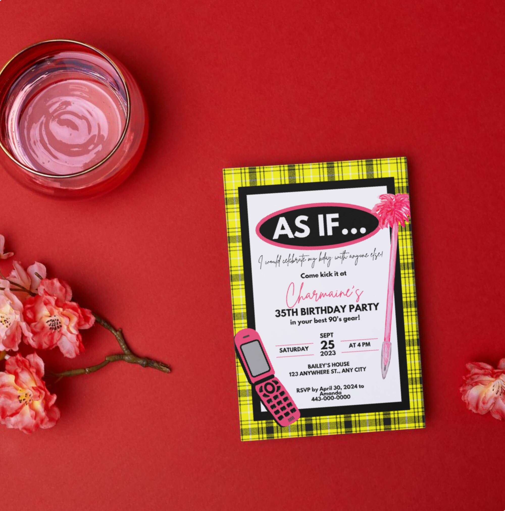 90s Birthday Party Invitation, Clueless Birthday Invite, Clueless ...