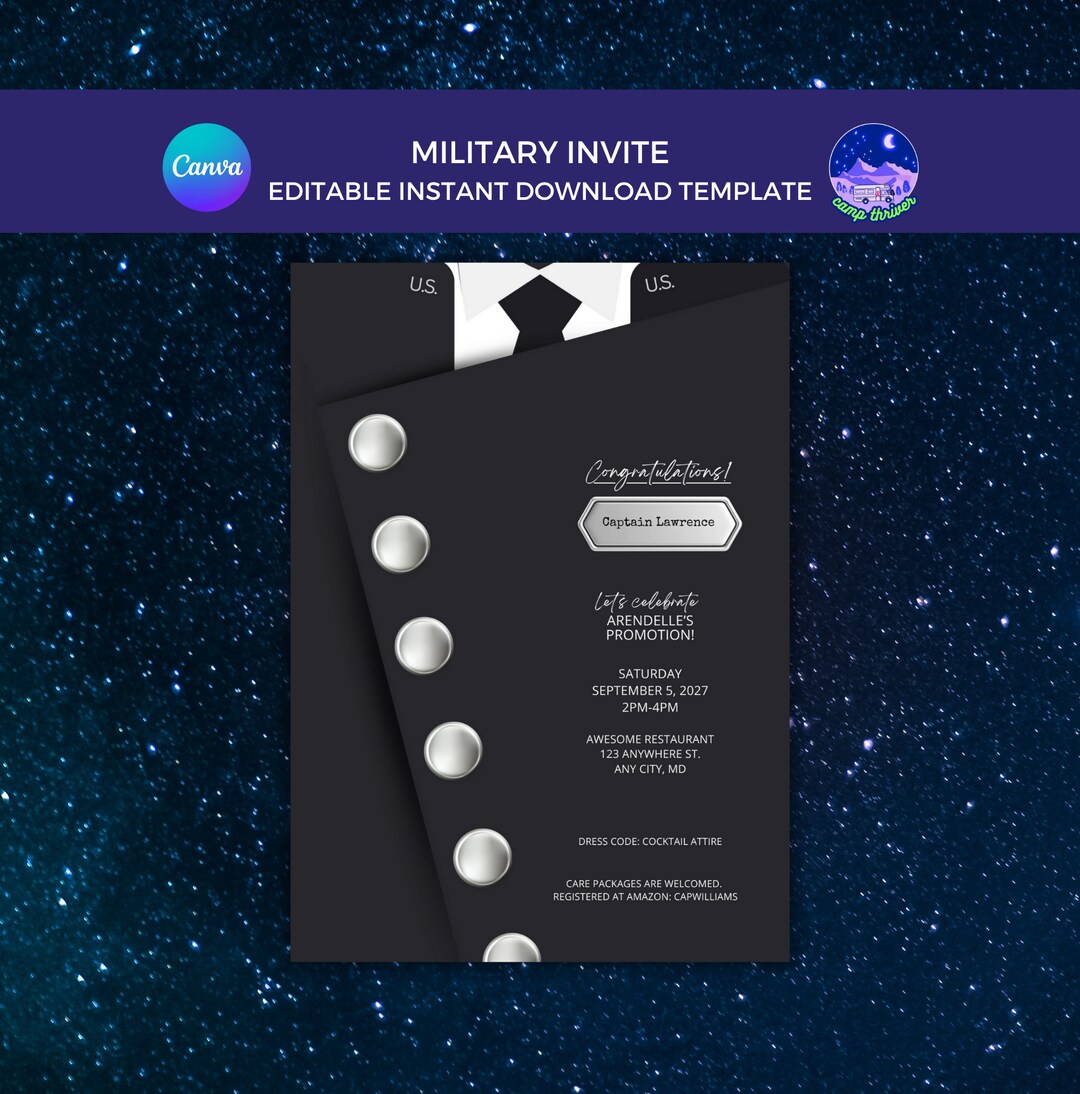 Military Party Invitation, Military Welcome Home, Military Retirement ...