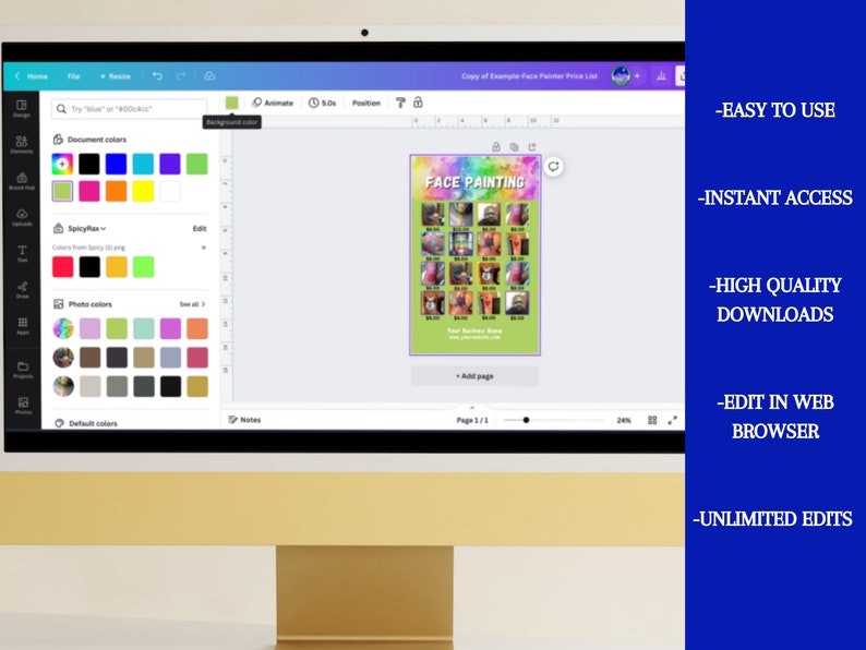 Face Painting Sign Face Painting Sign Template Face Paint - Etsy