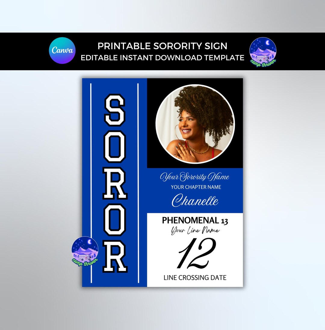 Printable Sorority Probate Sign: Wall Decor Template (canva Digital ...