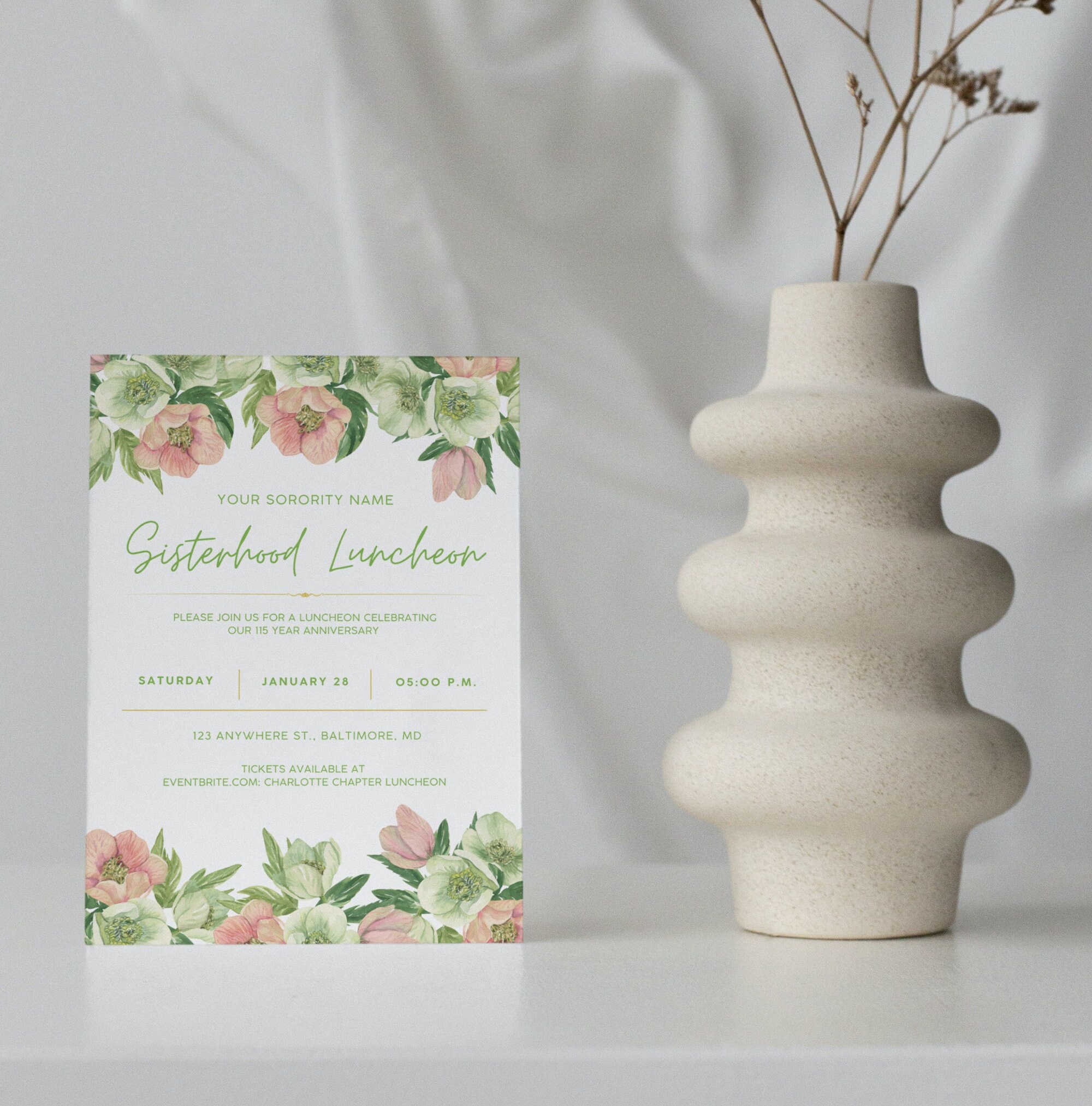 Sorority Flyer, Sorority Template, AKA Invitation, Sorority Invitation ...