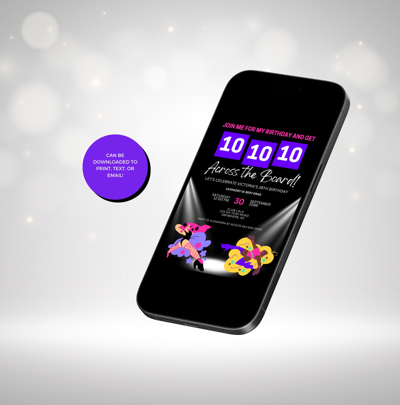 Drag Queen Birthday Invitation Template: Drag Brunch, Ballroom Party ...