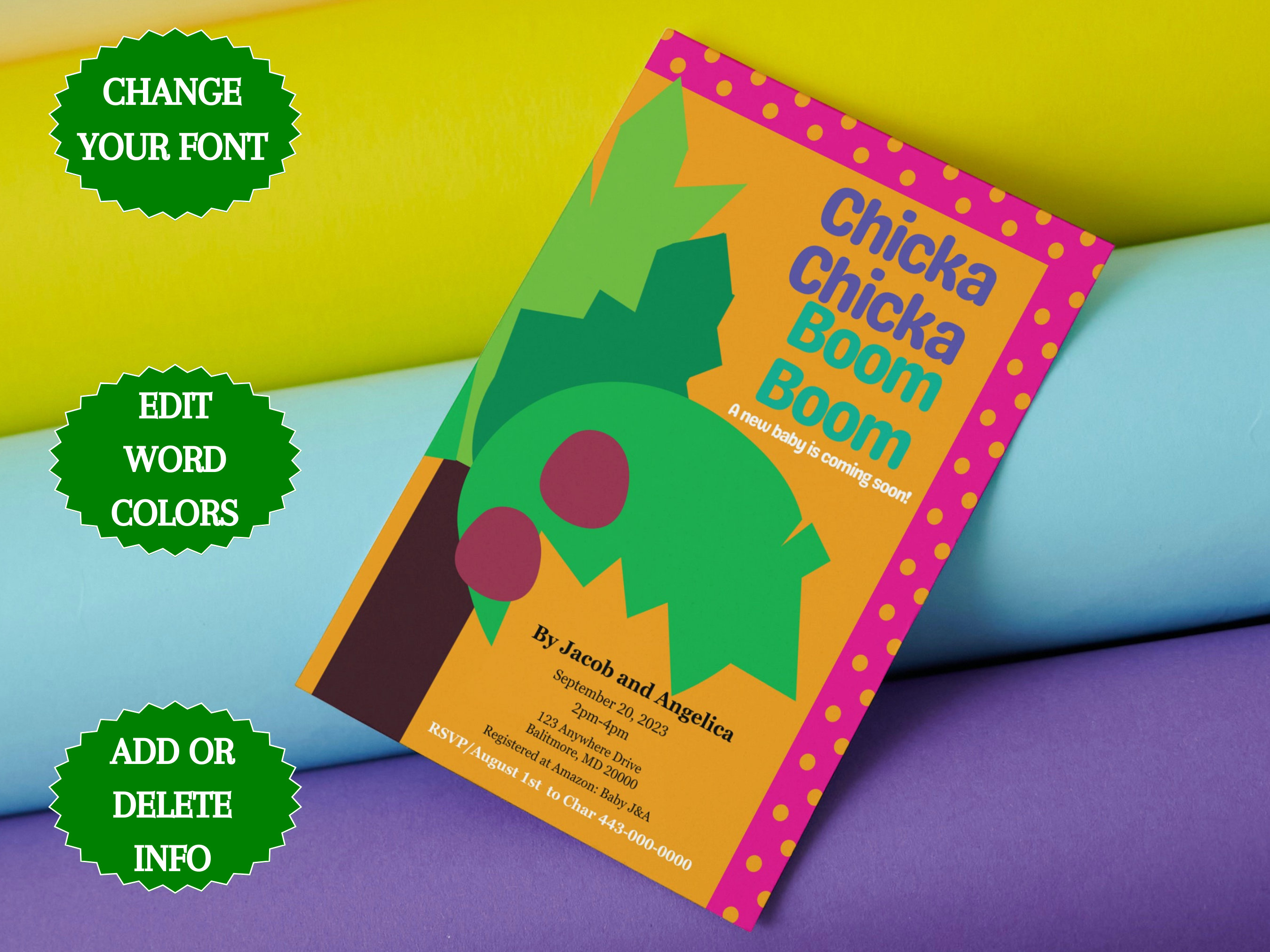 Storybook Invitation, Chicka Chicka Boom Boom Invitation, Book Baby ...