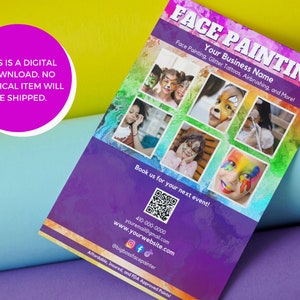 Face Painting Flyer , Face Painting Sign, Face Paint Flyer Template ...