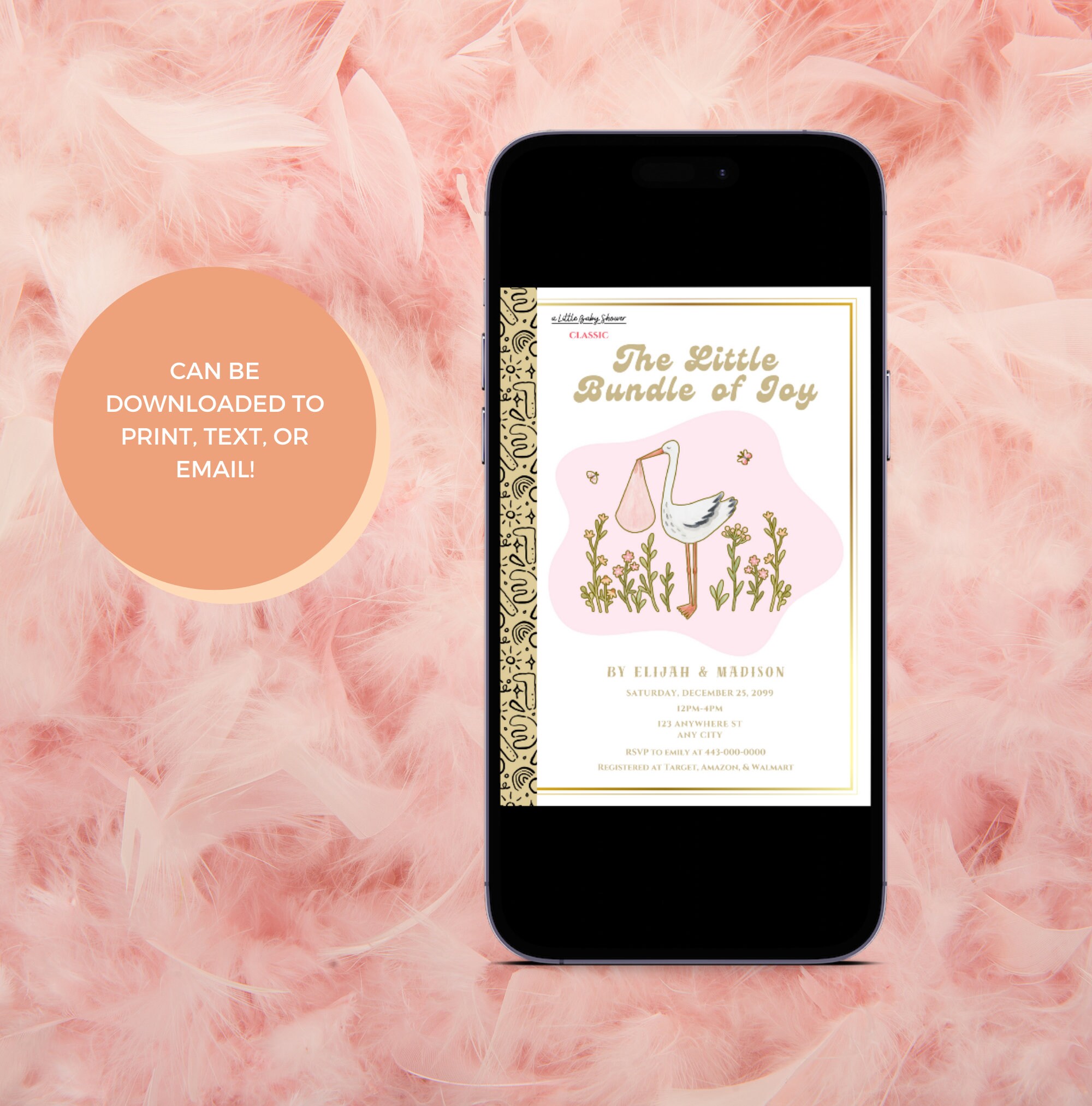 Little Golden Book Baby Shower Invitation, Stork Invitation, Storybook ...