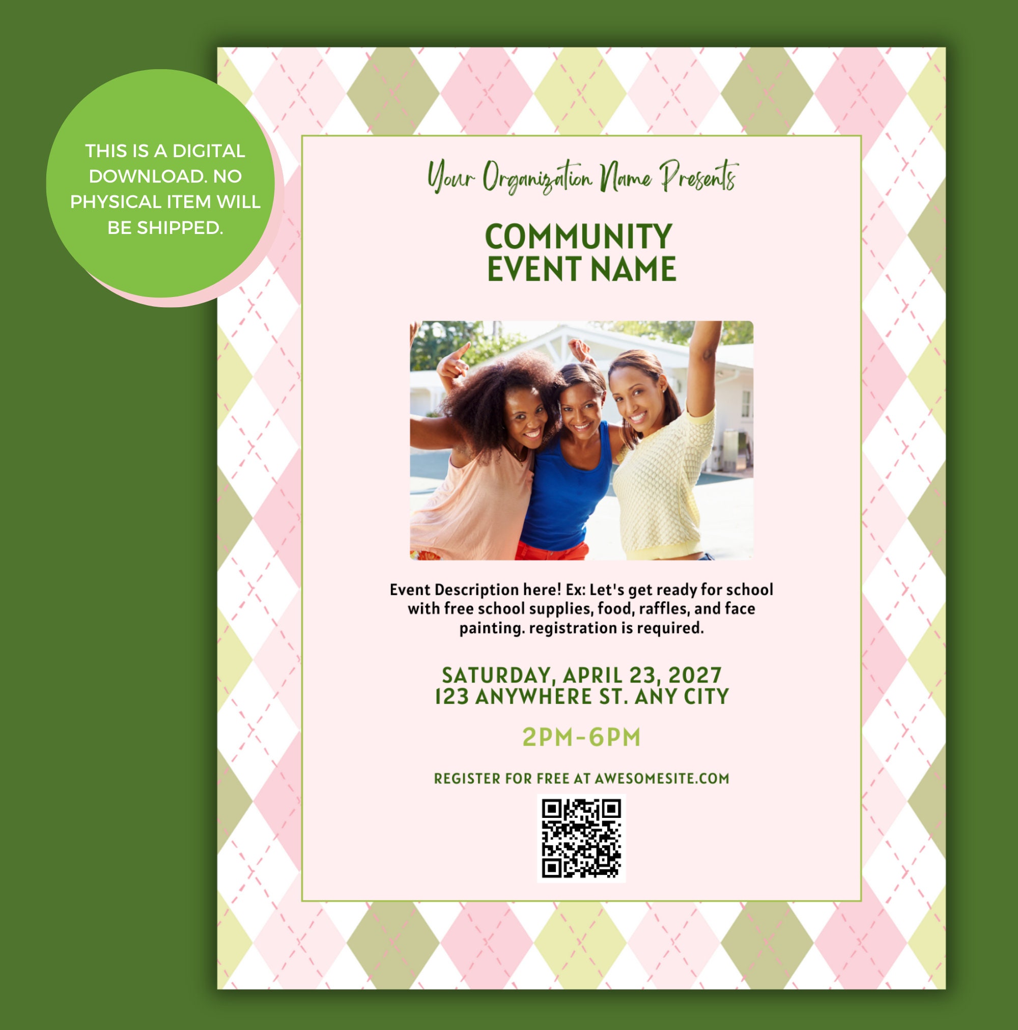 Pink and Green Program Flyer, Alpha Kappa Alpha Flyer, AKA Flyer, AKA ...