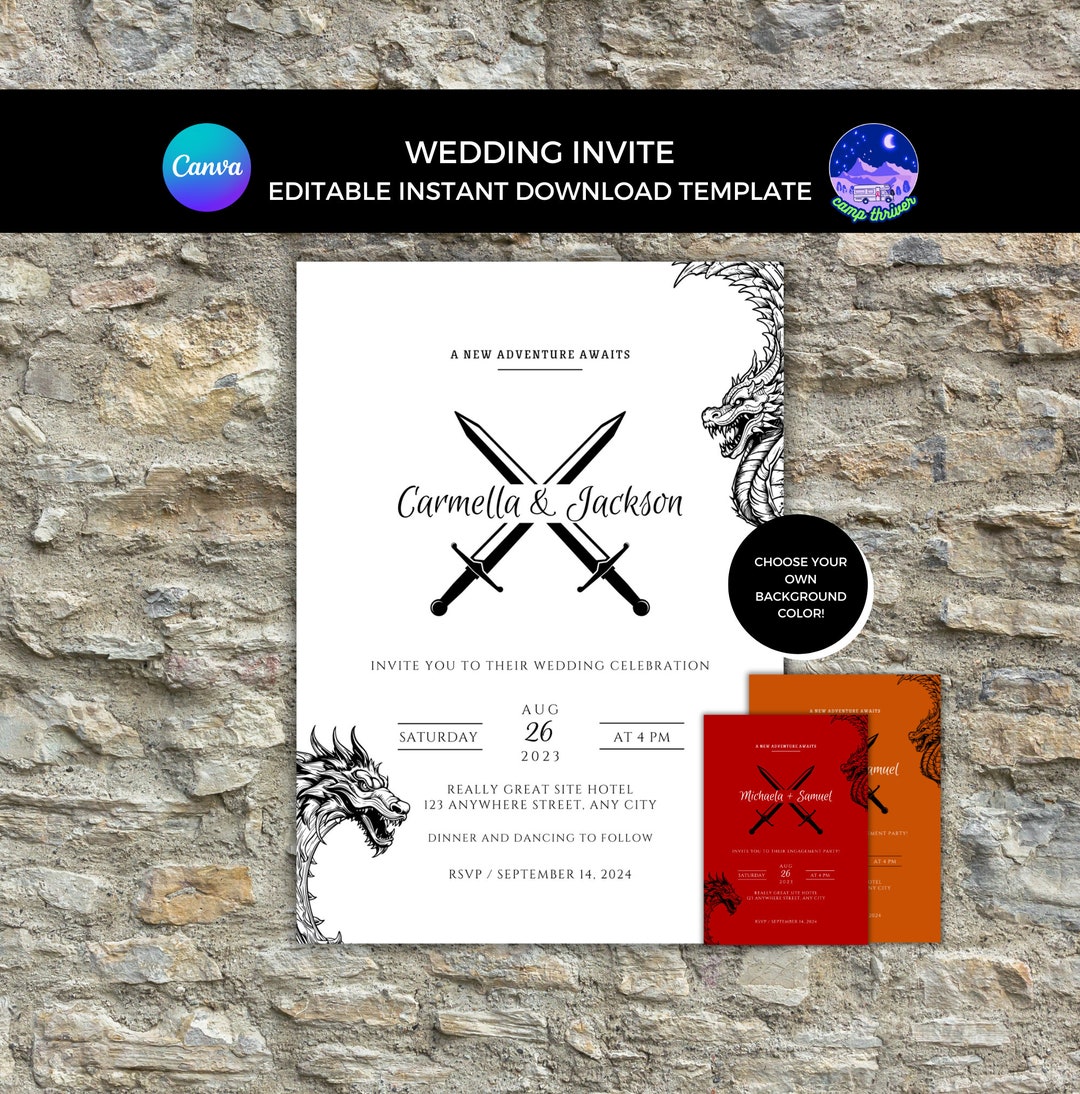 D&D Wedding Invitation, Nerdy Wedding Invitation, Video Game Invitation ...