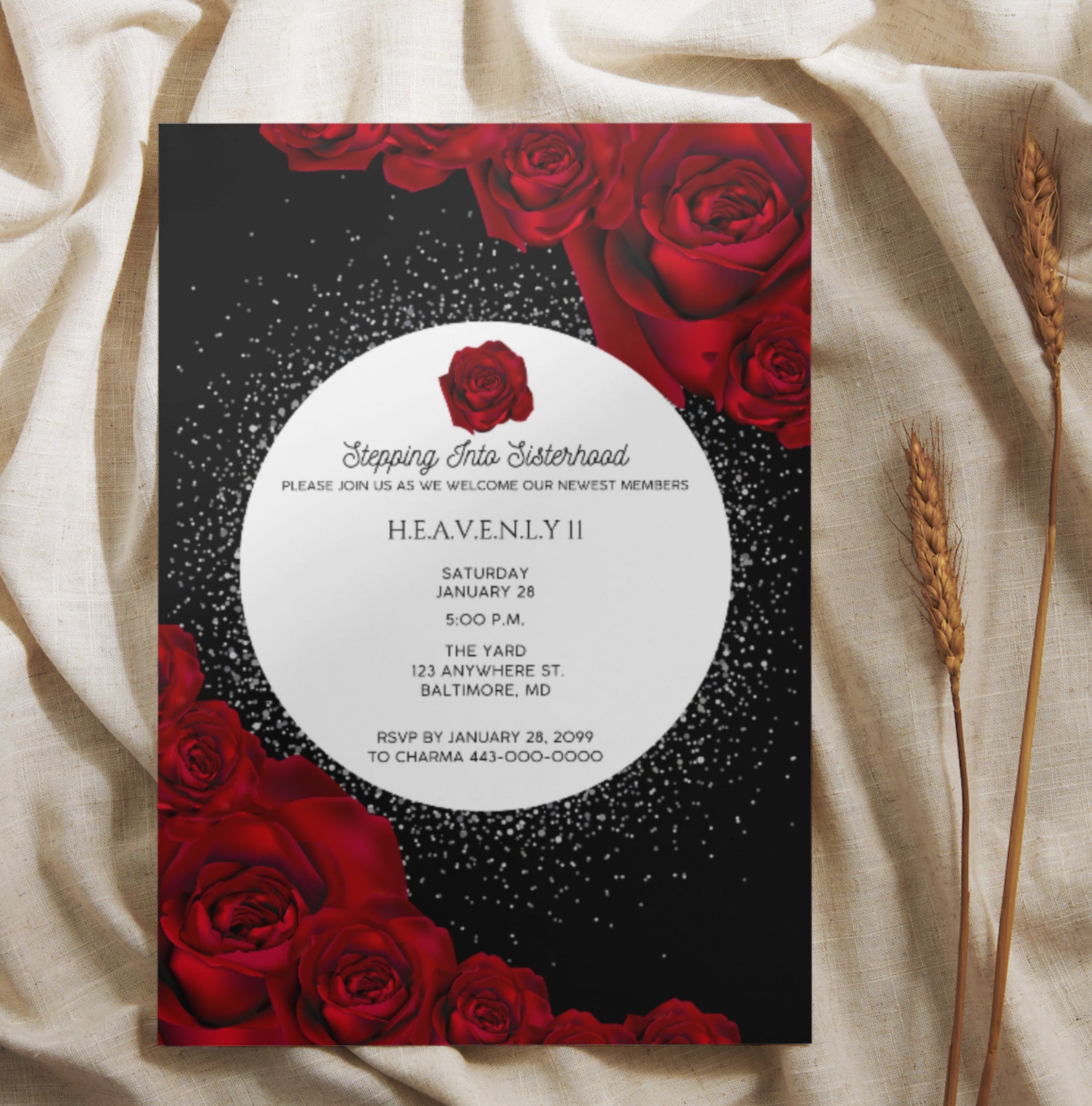 Sorority Probate Invite: Editable Flyer Template and Social Media Post ...