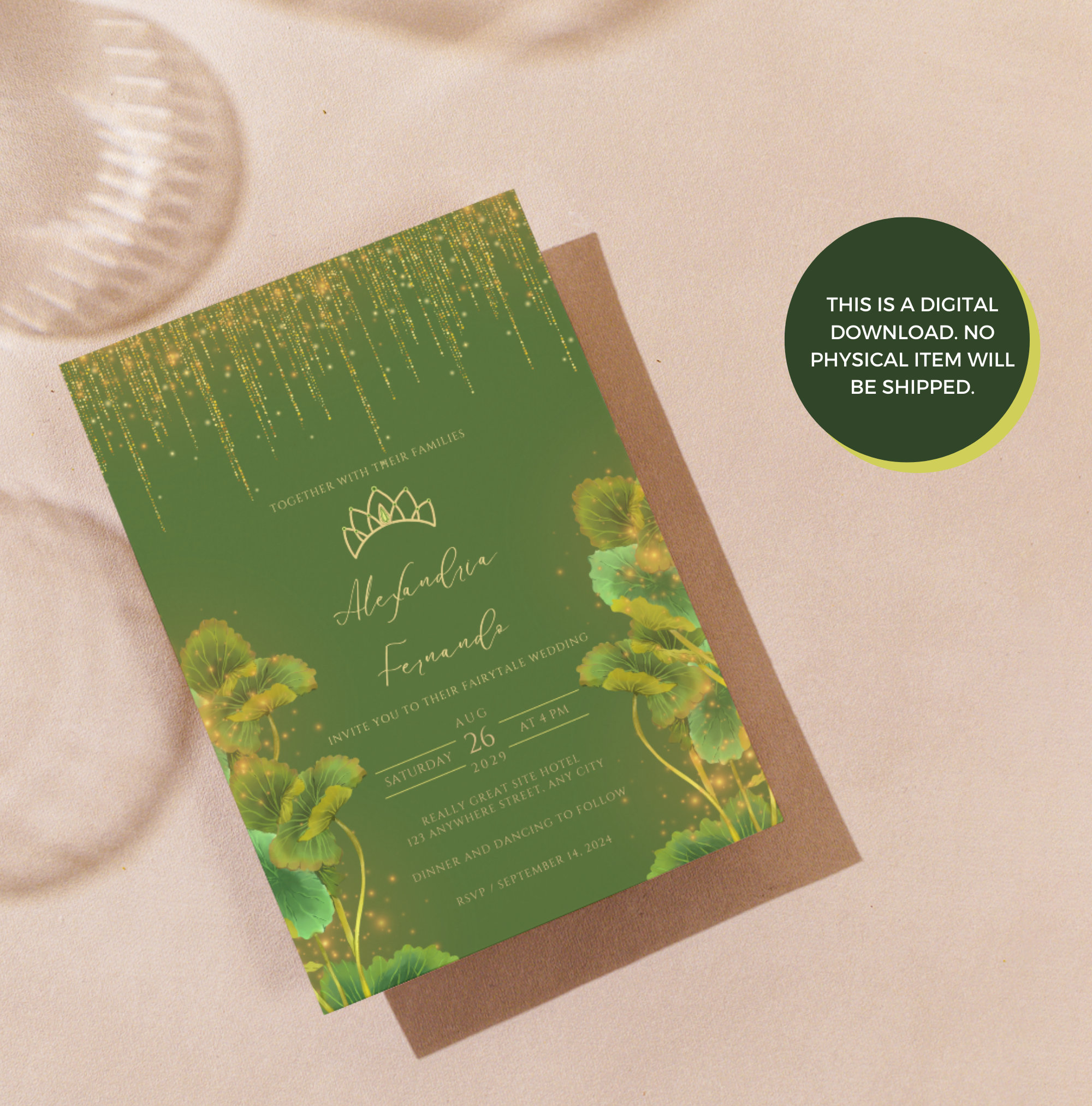 Frog Princess Wedding Invitation: Fairytale Canva Template (digital ...