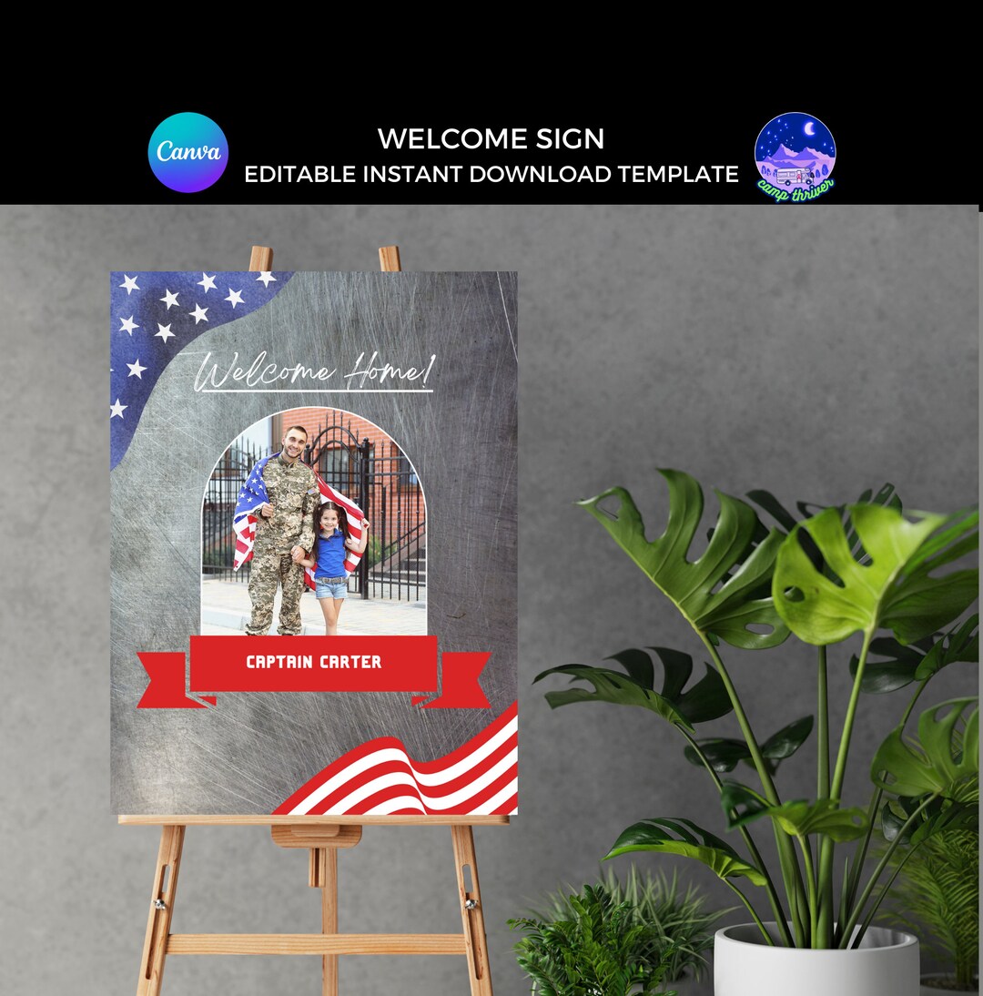 Military Party Sign, Military Welcome Home Sign, Military Retirement ...