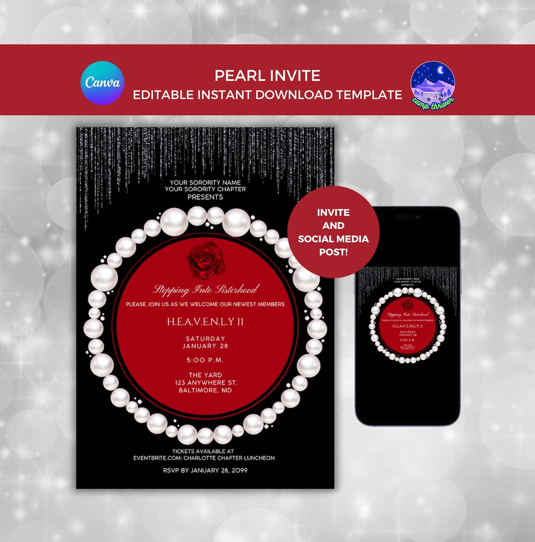 Sorority Probate Invitation: Pearl Invite, Delta Flyer - Etsy